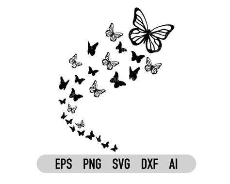 Flying Butterflies Svg Png Cricut Silhoutte Butterfly Svg