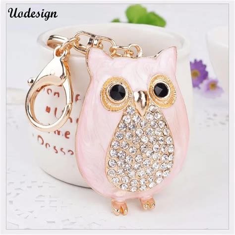Uodesign High Quality Luxury Ts A Grade Rhinestone Owl Keychains