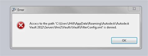 solved access to path denied error when ve is opened autodesk