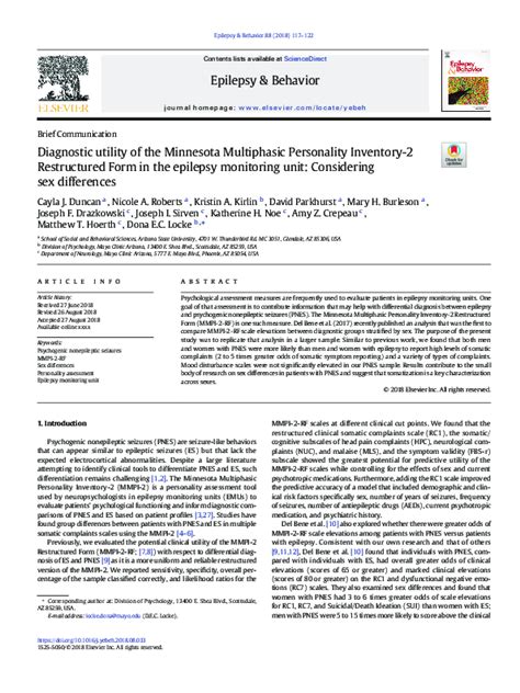Pdf Diagnostic Utility Of The Minnesota Multiphasic Personality