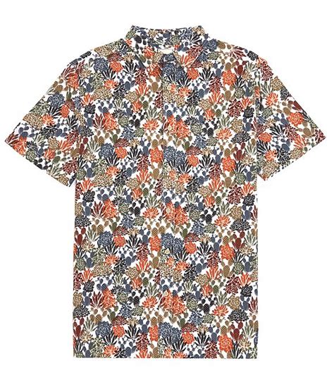 Rowm Short Sleeve Point Collar Cactus Print Shirt Dillards
