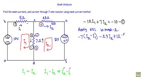 mesh analysis introduction steps and example 1 youtube