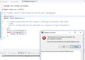 java tomcat 8 0 failed to start while running a simple