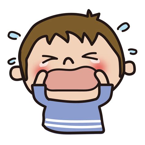 大泣きする子供（男の子）の無料 フリー イラスト かわいい手描きの無料素材「てがきっず」保育園・小学校・介護施設にぴったりのフリー素材イラスト