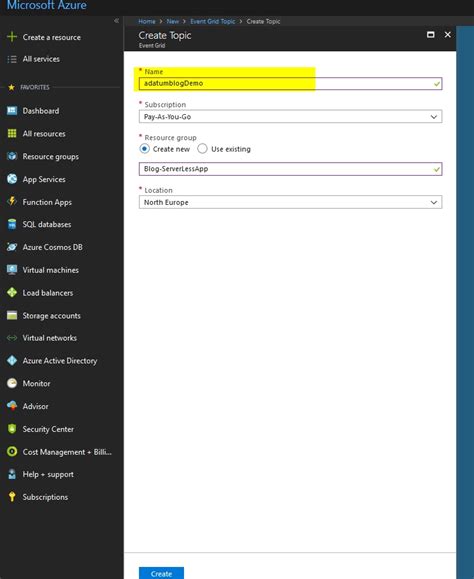 serverless application with powershell azure event grid adatum