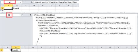 excel find maximum value for a column in different sheets and report