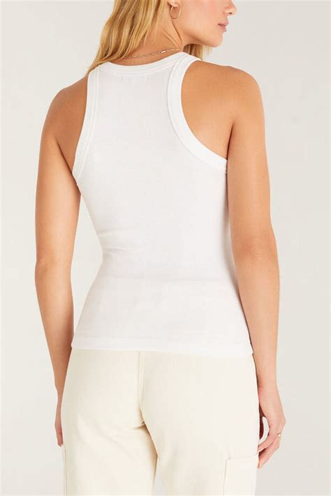 Z Supply Lily Rib Tank In White Shopperboard