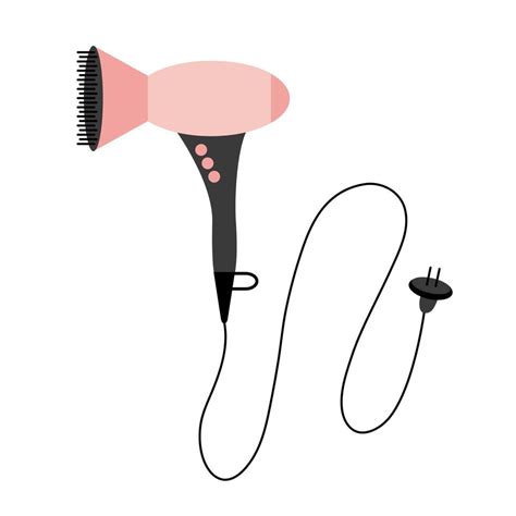 Flat Style Hair Dryer Vector Illustration Flat Elerctric Hair Dryer