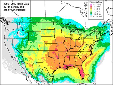Map Of Cloud To Ground Lightning Flash Density Km 22 Yr 21 From The
