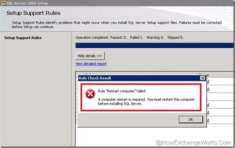 error rule restart computer failed a computer restart