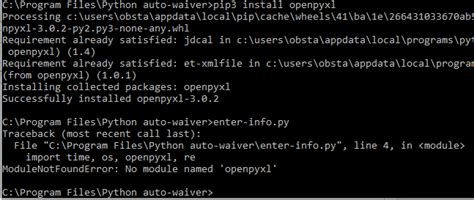 python modulenotfounderror even though module is successfully