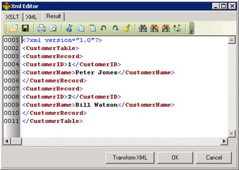 data source is a xml file working with reader transformation