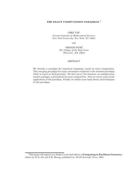 pdf the exact computation paradigm