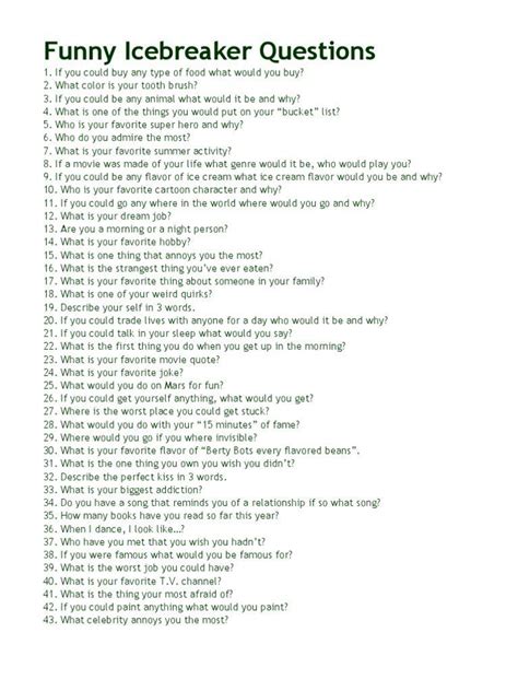 Totally Random And Totally Printable Icebreaker Breaking The Ice Ice