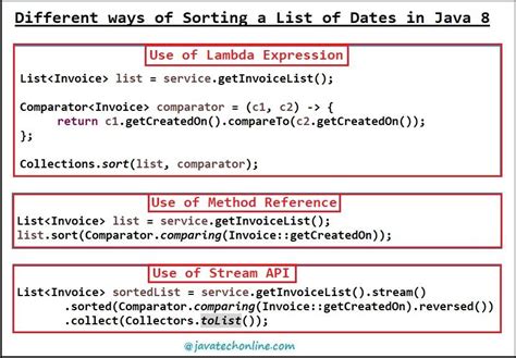 how to sort list by date in java 8 making java easy to learn