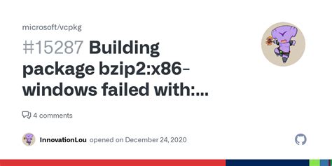building package bzip2 x86 windows failed with build failed · issue