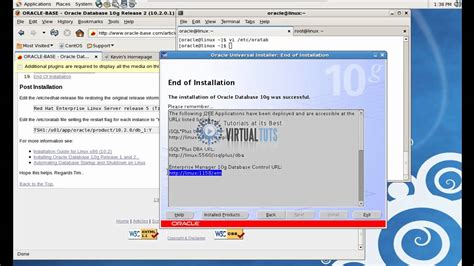 oracle tutorials oracle 10g installation on linux part3 youtube