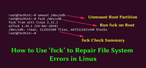 how to use fsck to repair file system errors in linux artofit