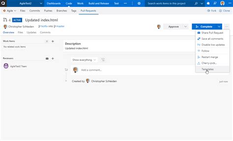 azure devops pr templates