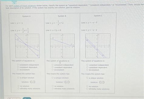 [solved] For Each System Of Linear Equations Shown Below Classify The
