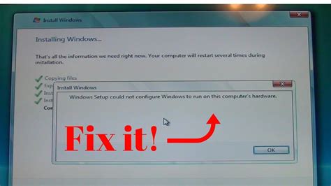 windows could not complete the installation windows 7 home premium home