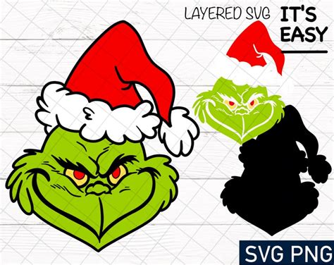 Layered Svg Christmas Svg Grinch Bundle Face Grinch Svg Etsy