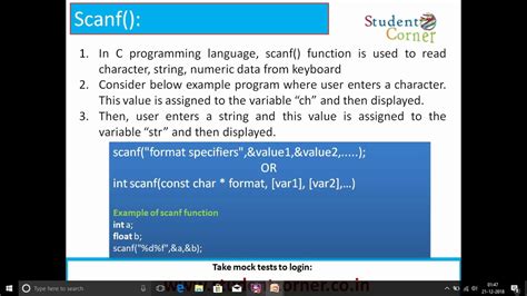 c language basic input and output functions youtube
