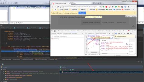 javascript debugger showing undefined variables while chrome works