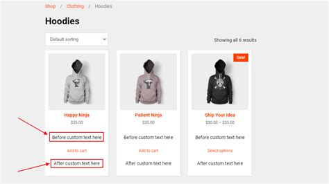 how to add text after or before cart button in woocommerce