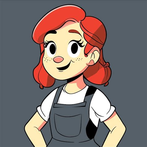 Premium Vector Cute Girl Character Hand Drawn Flat Stylish Cartoon