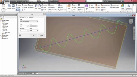 30 second tutorials autodesk inventor 2016 making a coil youtube