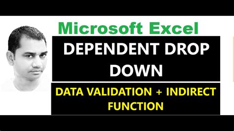 data validation with indirect function excel dependent