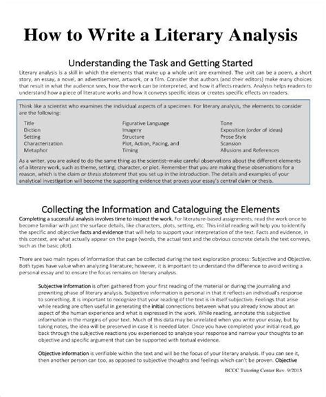 Parts Of A Literary Analysis Topic 3 Parts Of Literary
