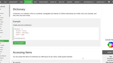 python dictionary youtube