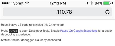 objective c react native ios debugging physical device websocket