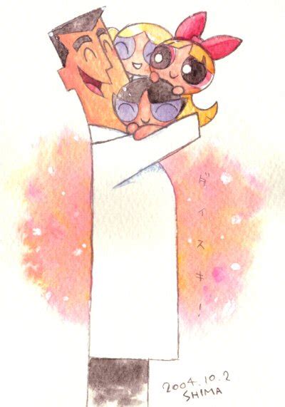 Buttercup Blossom Bubbles And Professor Utonium Powerpuff Girls