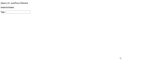 jquery ui autocomplete autofocus option geeksforgeeks