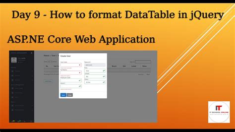 day 9 how to format datatable in jquery asp mvc youtube