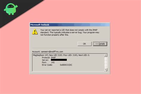 how to fix outlook error 0x800cccdd your imap server closed the connection