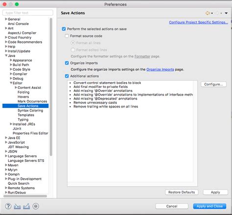 spring tool suite eclipse how remove trailing white