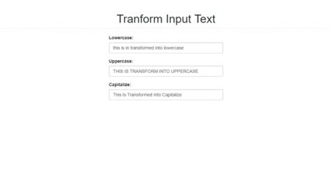 how to transform input text using css free source code