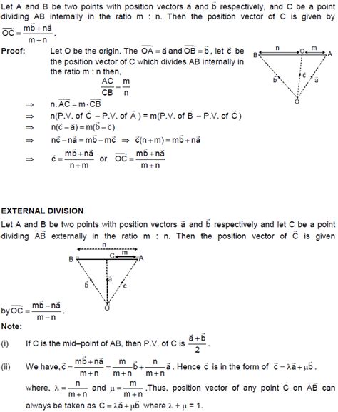 Cbse Class 12 Maths Notes Vectors Section Formula Aglasem Schools