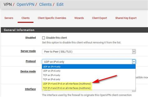 disable ipv6 on openvpn gateway netgate forum