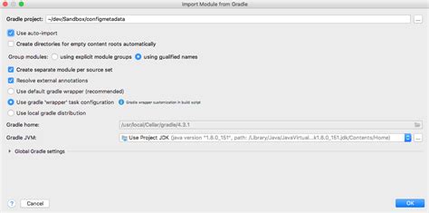 gradle intellij does not pick up own spring configuration metadata