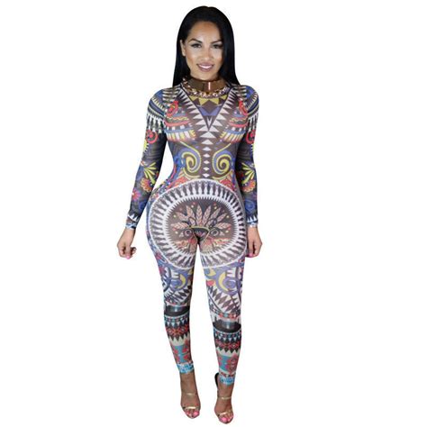 Buy 2017 New Boho Printed Women Jumpsuit Sexy Backless