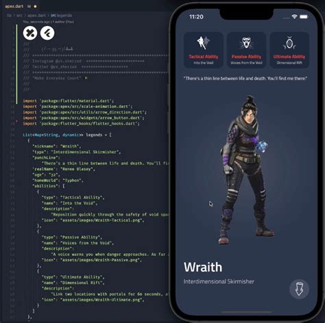 apex legends heroes app concepts built with flutter best flutter apps