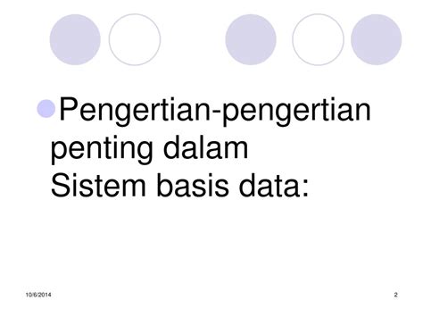 Ppt Database Dan Sistem Manajemen Database Dbms Powerpoint