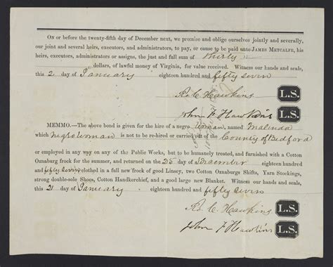 Hiring Out Of The Enslaved Encyclopedia Virginia