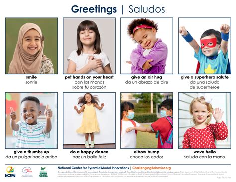 Greeting Board For Social Distancing English Spanish National