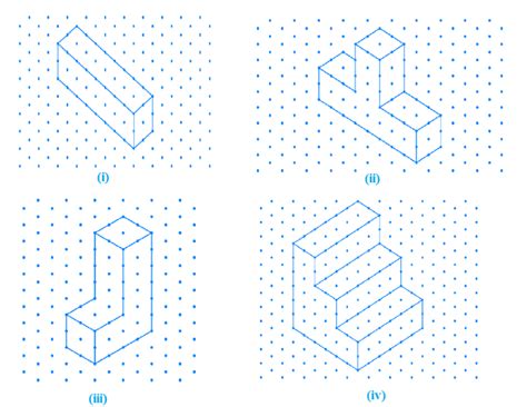 use isometric dot paper and make an isometric sketch for each one of